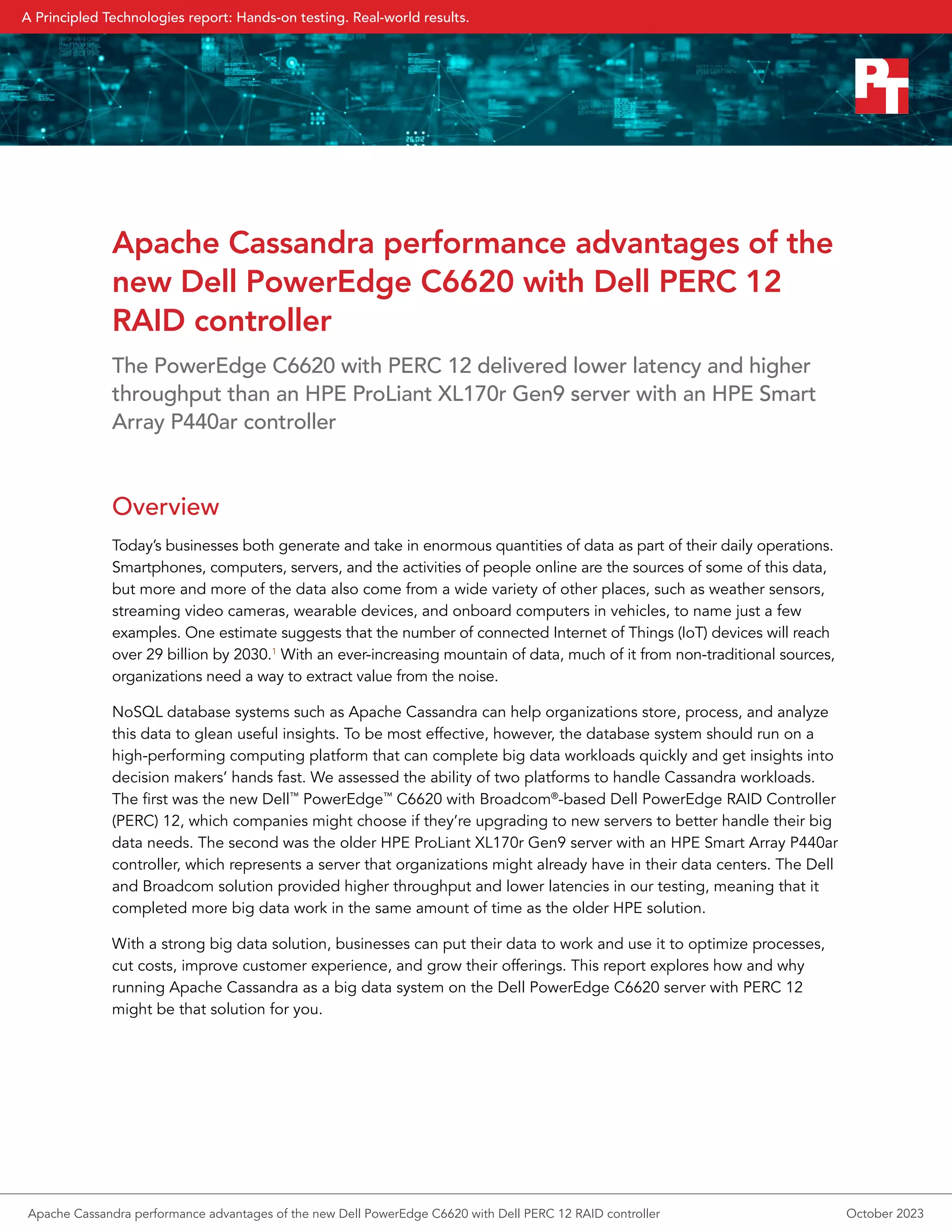 Apache Cassandra performance advantages of the new Dell PowerEdge C6620 ...