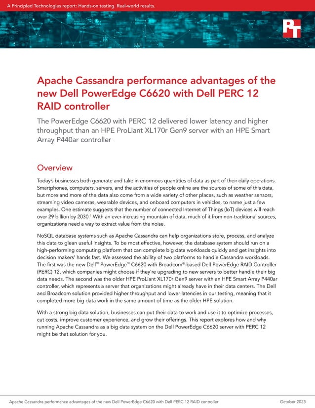 Apache Cassandra performance advantages of the new Dell PowerEdge C6620 with Dell PERC 12 RAID ...