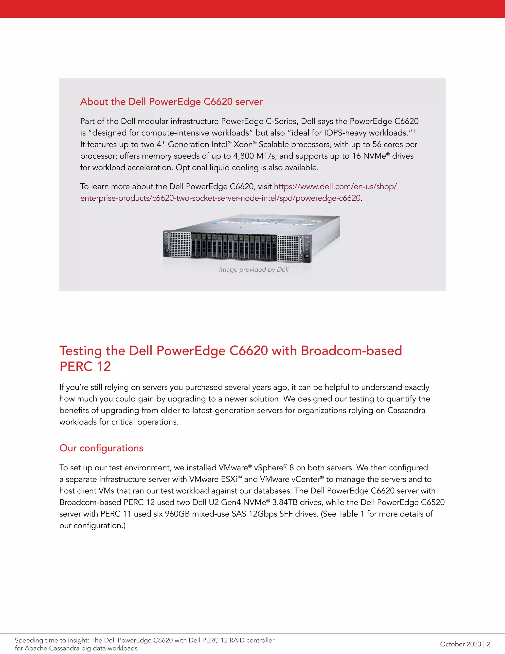 Speeding time to insight: The Dell PowerEdge C6620 with Dell PERC 12 ...