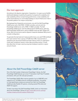Analyze data from Cassandra databases more quickly: Select Dell PowerEdge C6620 servers with ...