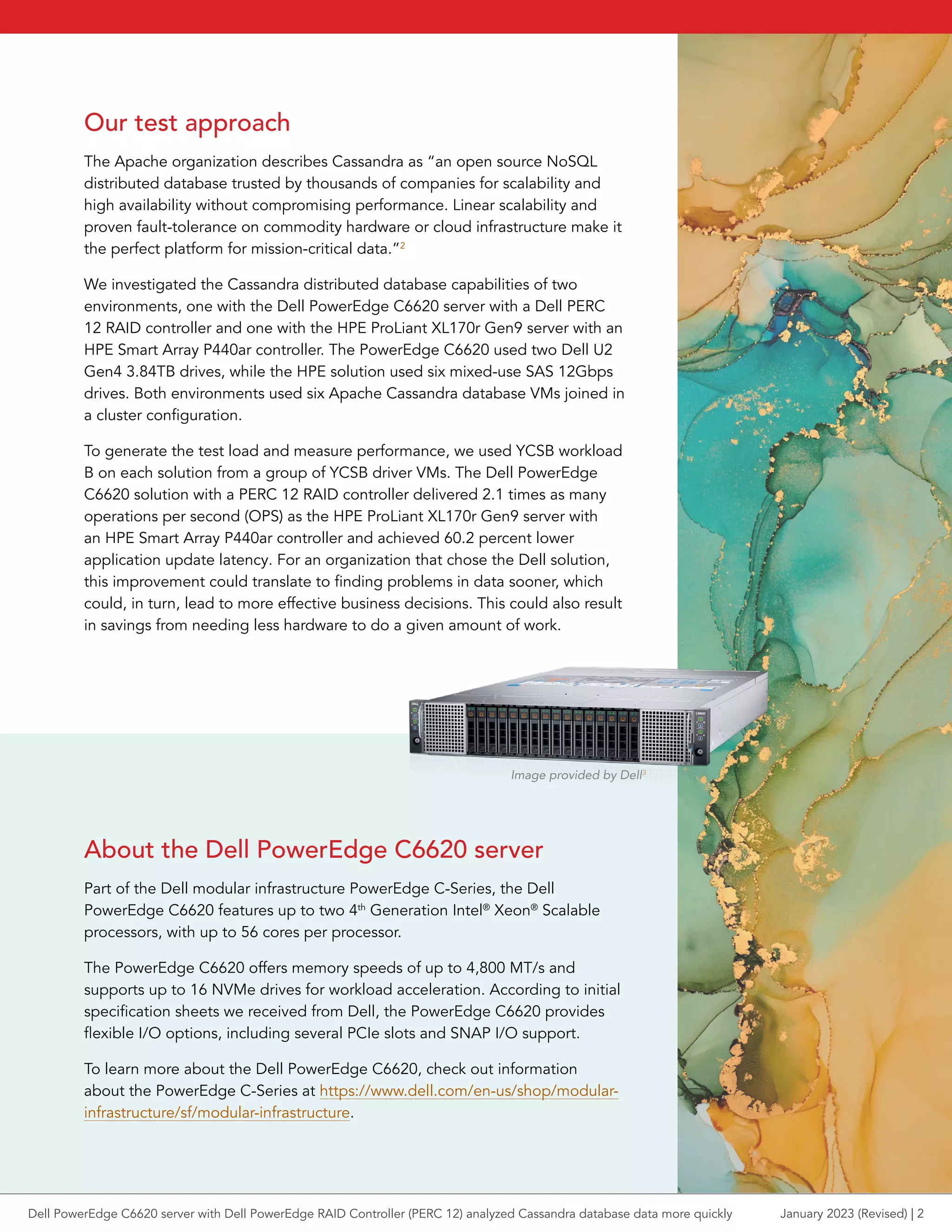 Dell PowerEdge C6620 server with Dell PowerEdge RAID Controller (PERC ...