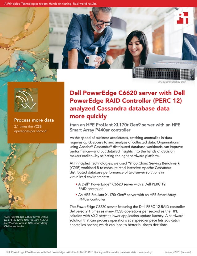 Dell PowerEdge C6620 server with Dell PowerEdge RAID Controller (PERC 12) analyzed Cassandra ...