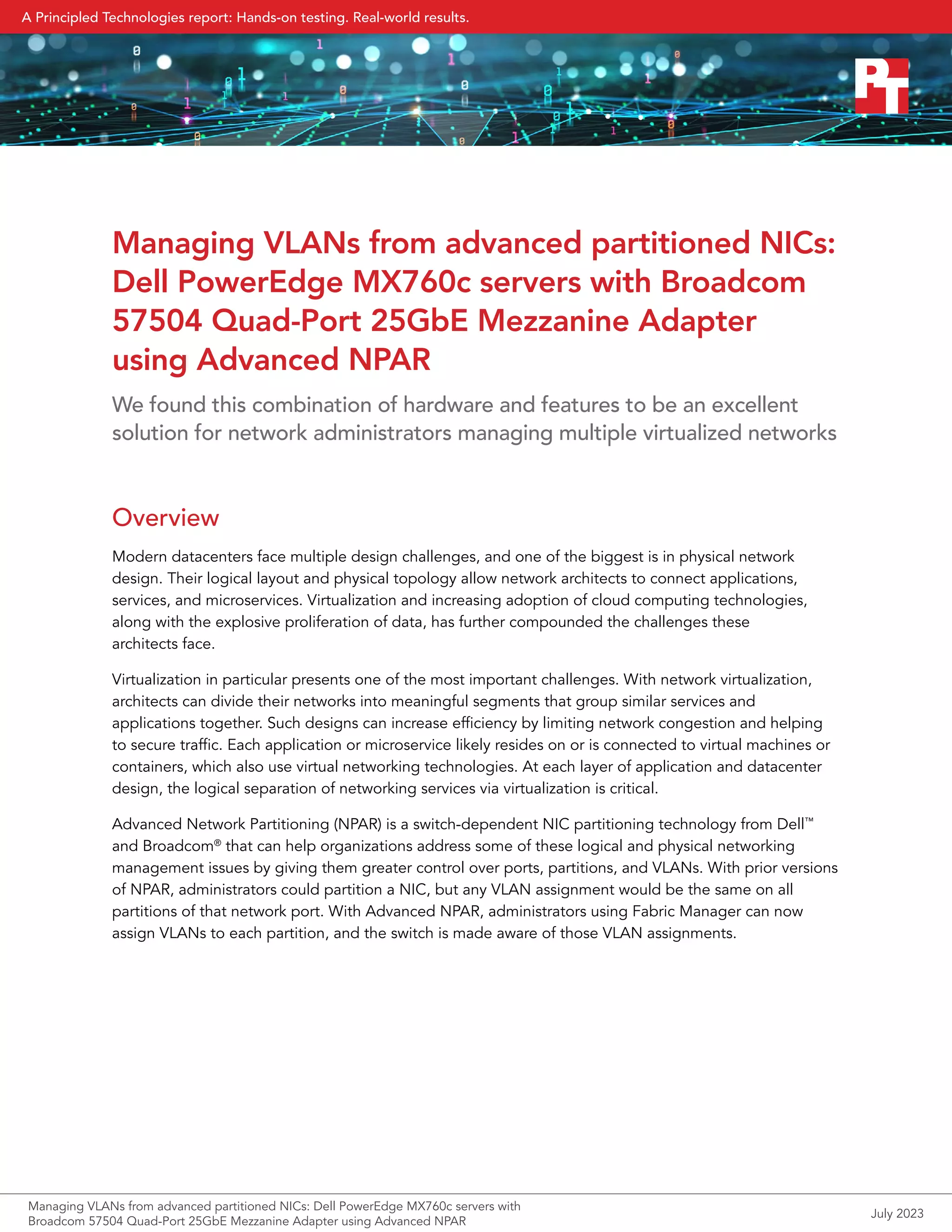 Managing VLANs from advanced partitioned NICs: Dell PowerEdge MX760c ...