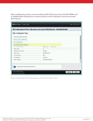 Managing VLANs from advanced partitioned NICs: Dell PowerEdge MX760c ...