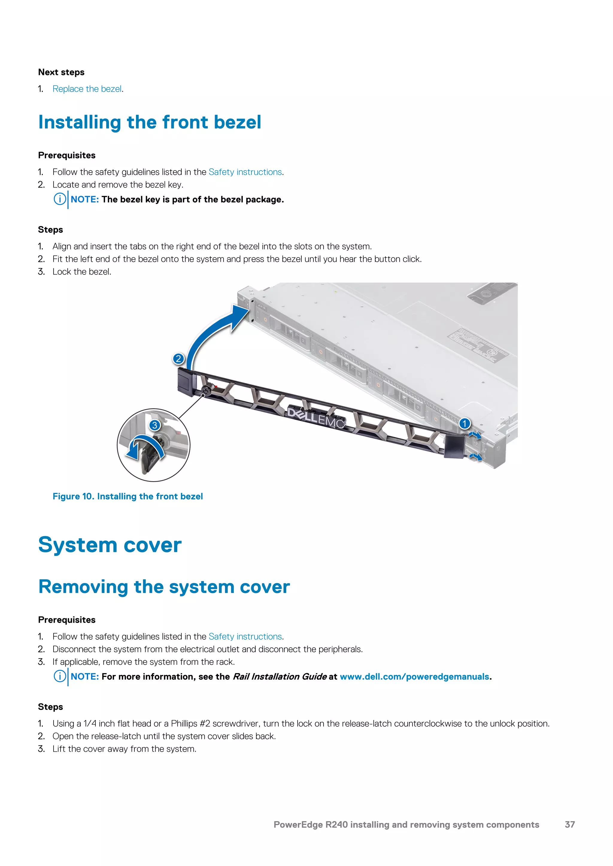 Dell EMC PowerEdge R240 Installation and Service Manual | PDF