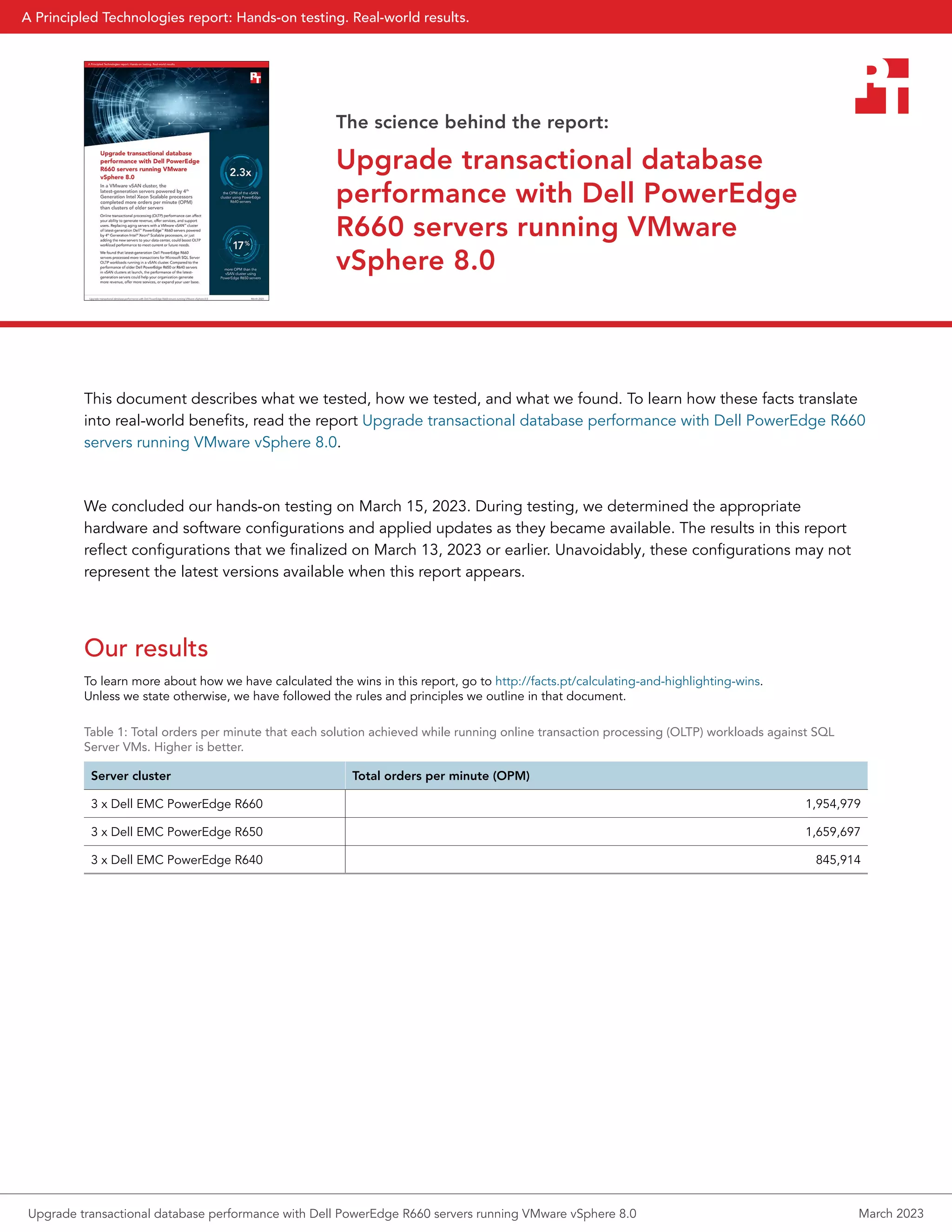 Upgrade transactional database performance with Dell PowerEdge R660 servers running VMware ...