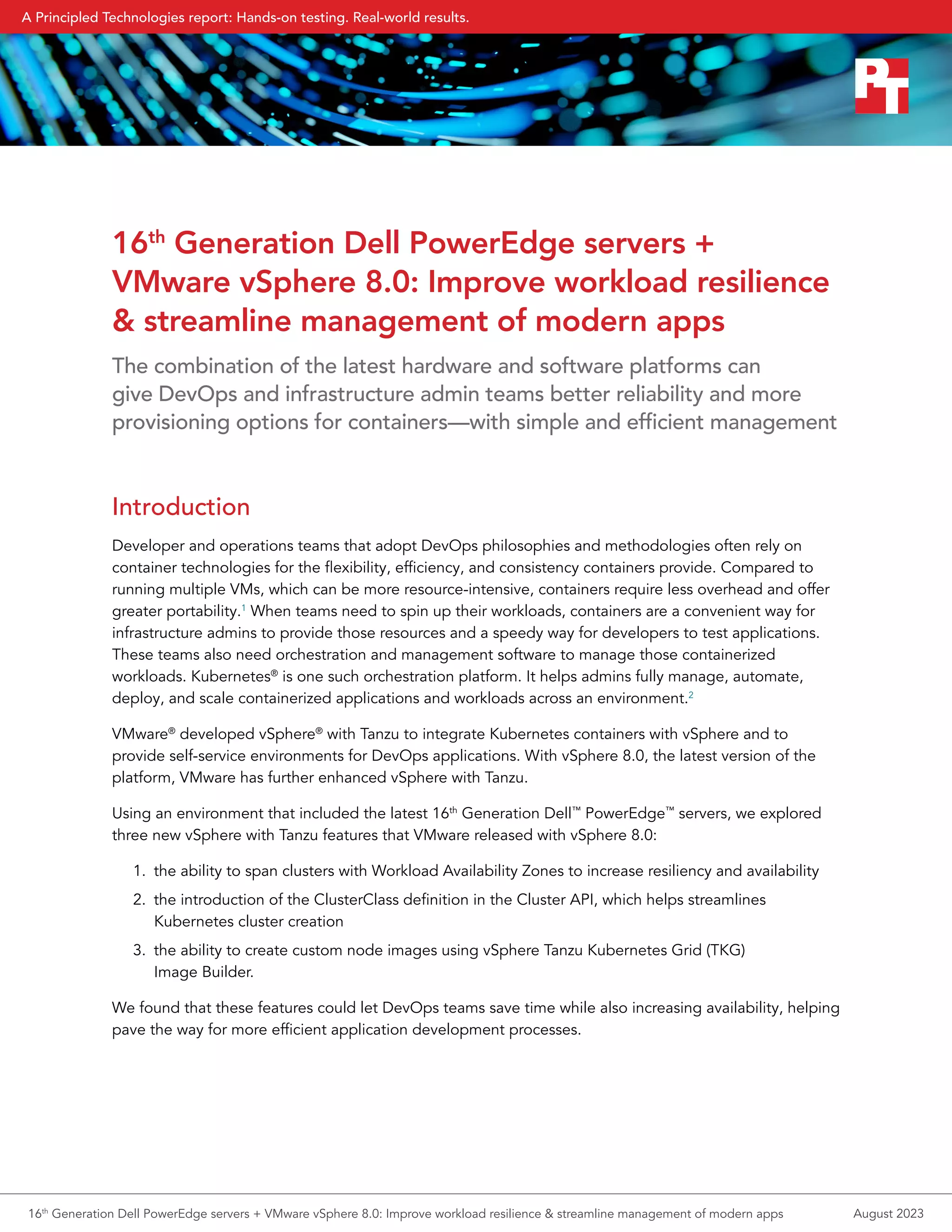 16th Generation Dell PowerEdge servers + VMware vSphere 8.0: Improve ...