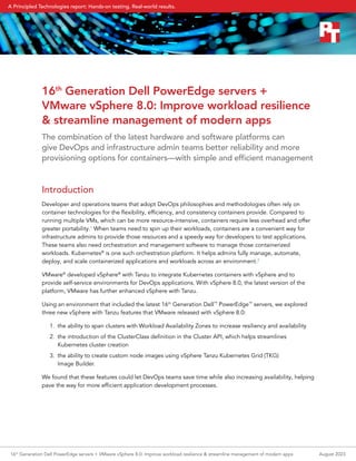 16th Generation Dell PowerEdge servers + VMware vSphere 8.0: Improve ...