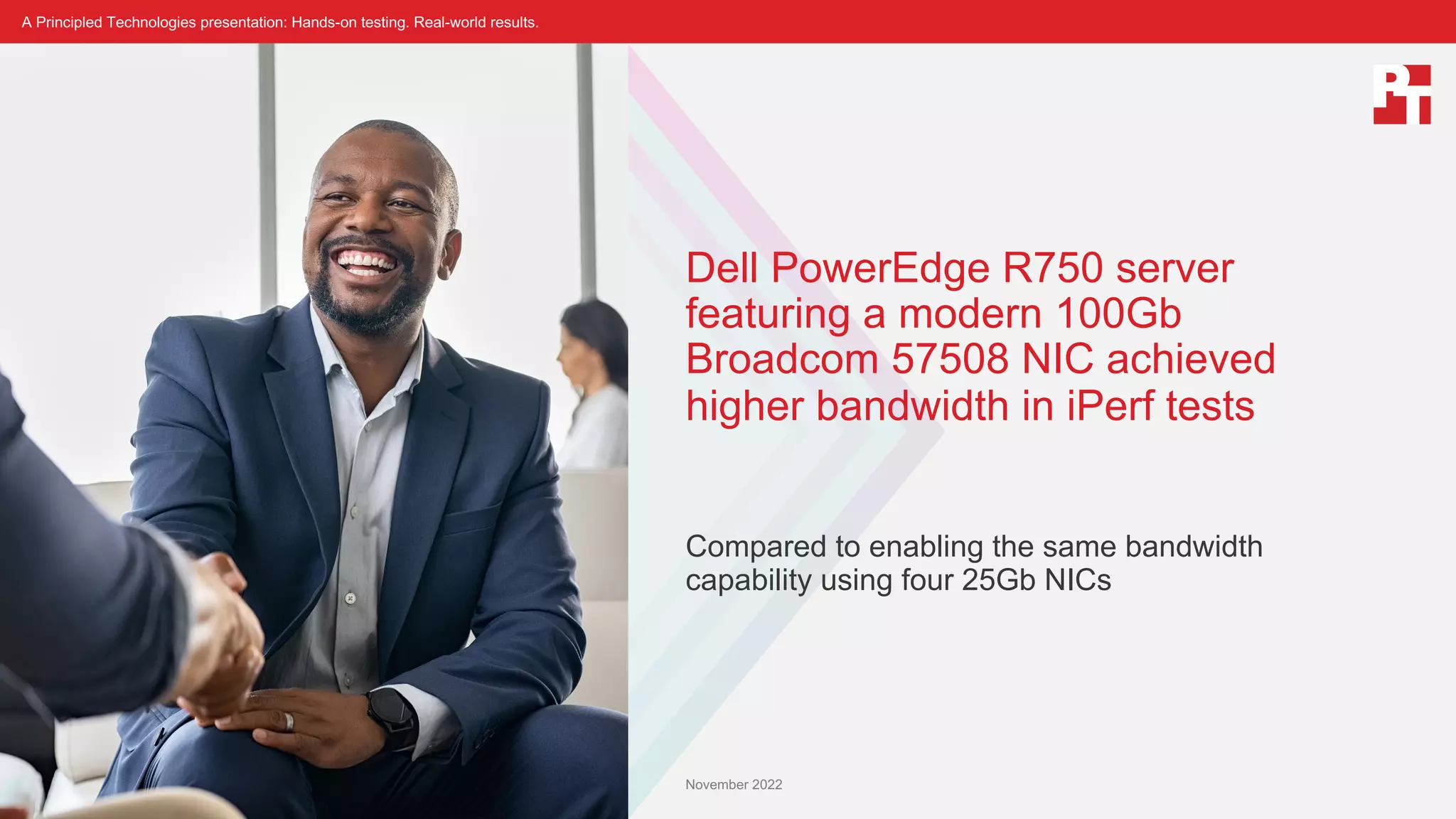 Dell PowerEdge R750 server featuring a modern 100Gb Broadcom 57508 NIC ...