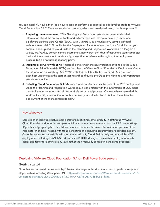 Deploy with confidence: VMware Cloud Foundation 5.1 on next gen Dell PowerEdge servers | PDF