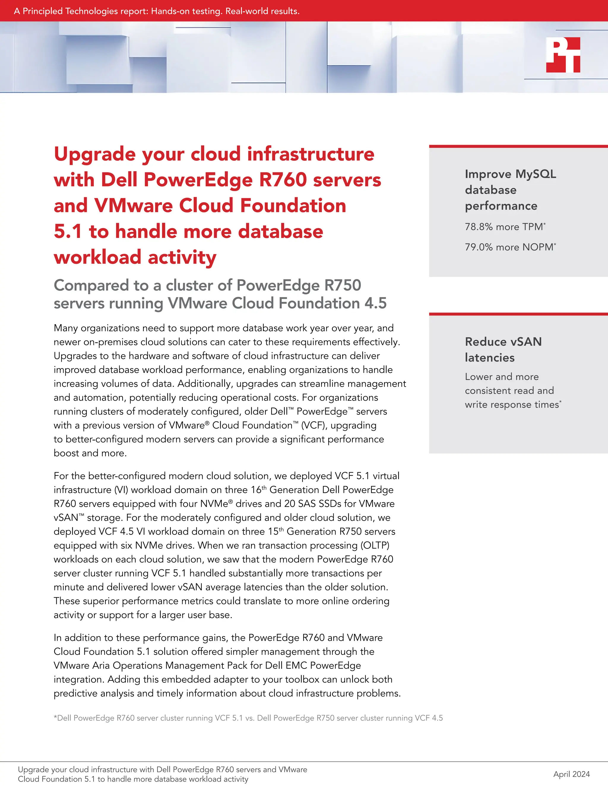Upgrade your cloud infrastructure with Dell PowerEdge R760 servers and VMware Cloud Foundation 5 ...