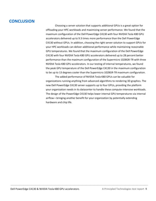 Dell PowerEdge C4130 & NVIDIA Tesla K80 GPU accelerators | PDF