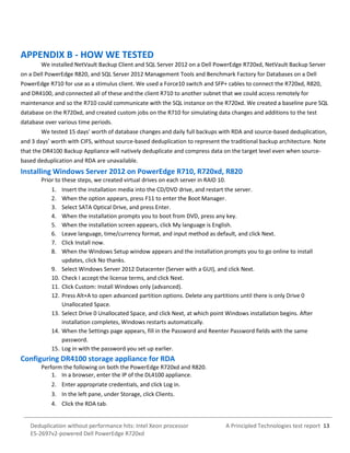 Deduplication without performance hits: Intel Xeon processor E5-2697v2-powered Dell PowerEdge ...
