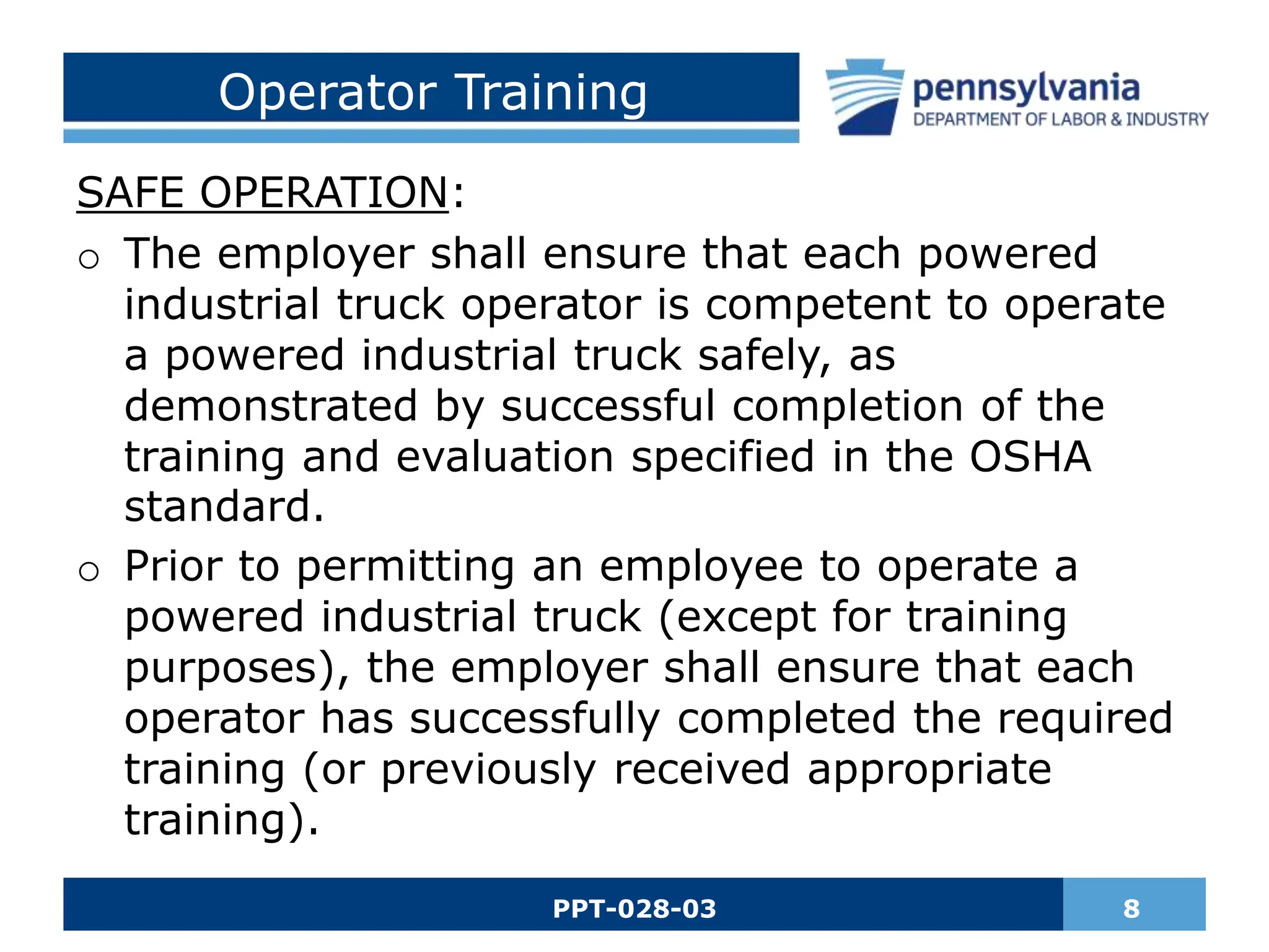 Powered Industrial Trucks Safety Training. | PPTX