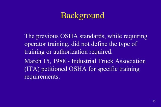 Powered industrial trucks osha std | PPT