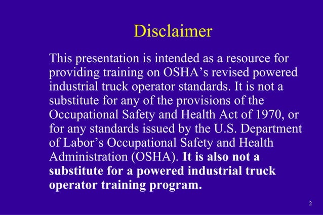 Powered industrial trucks osha std | PPT