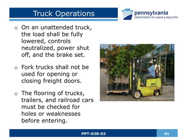Powered Industrial Trucks (PIT) SEGUN OSHA 29 CFR 1910 178.pptx ...