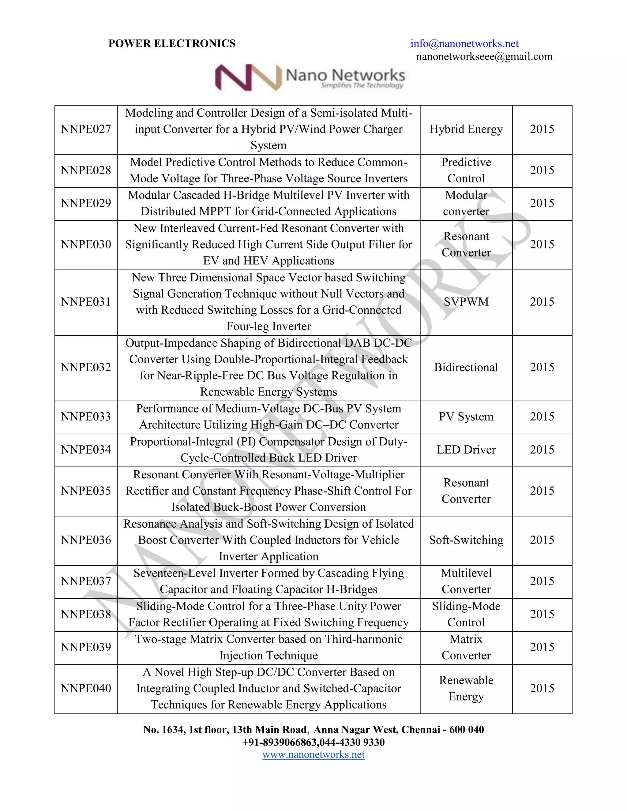 Power electronics IEEE titles 2015-2016 | PDF