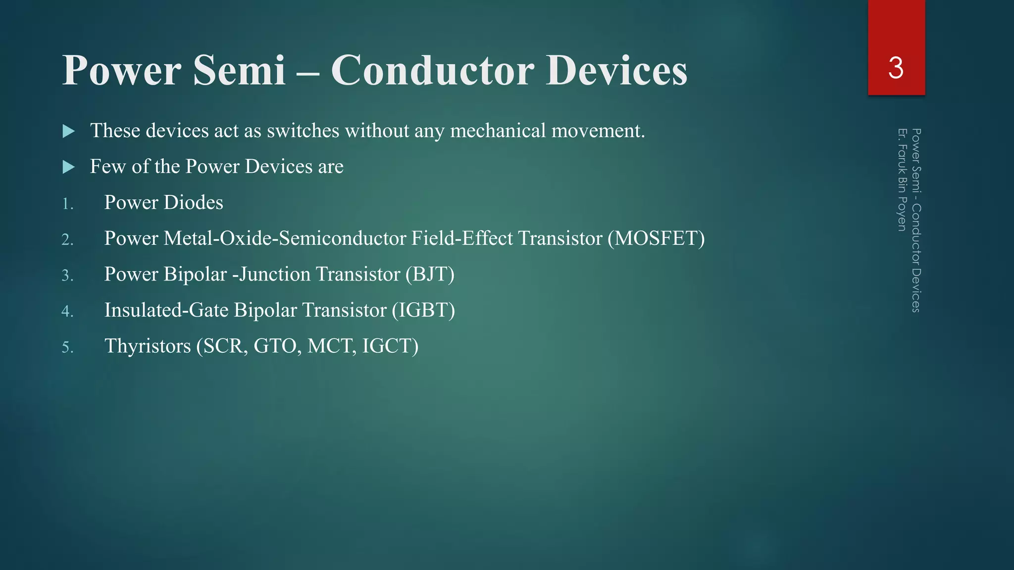 Power Electronics - Power Semi – Conductor Devices | PDF