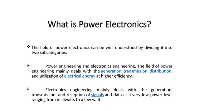 power electronics - Introduction to power Electronics | PPT