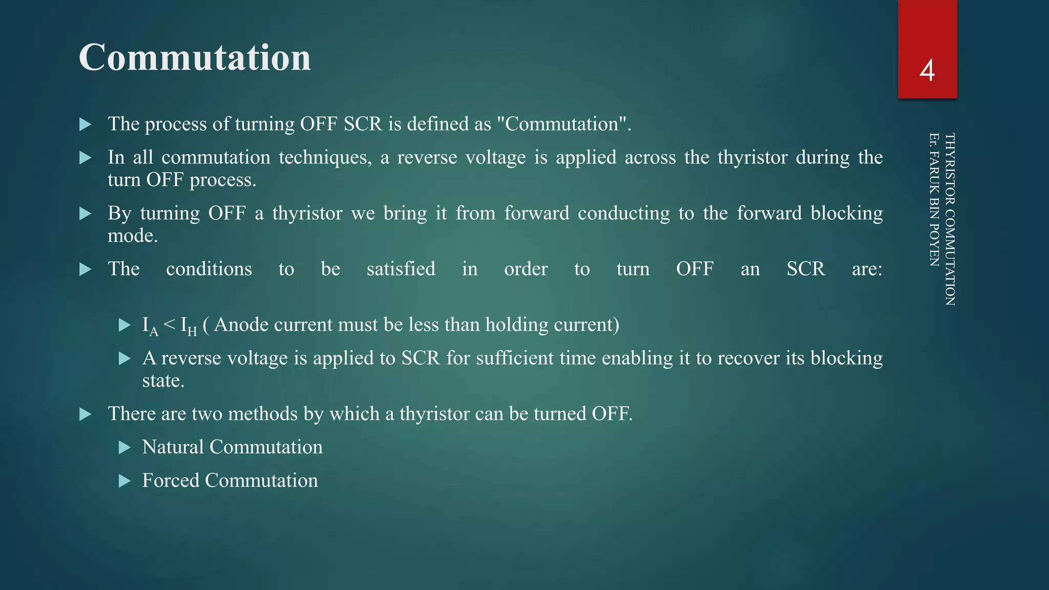 Power Electronics - Thyristor Commutation | PDF