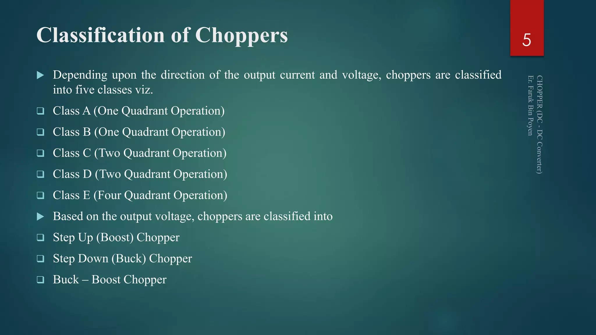Power Electronics Chopper (dc – dc converter) | PDF