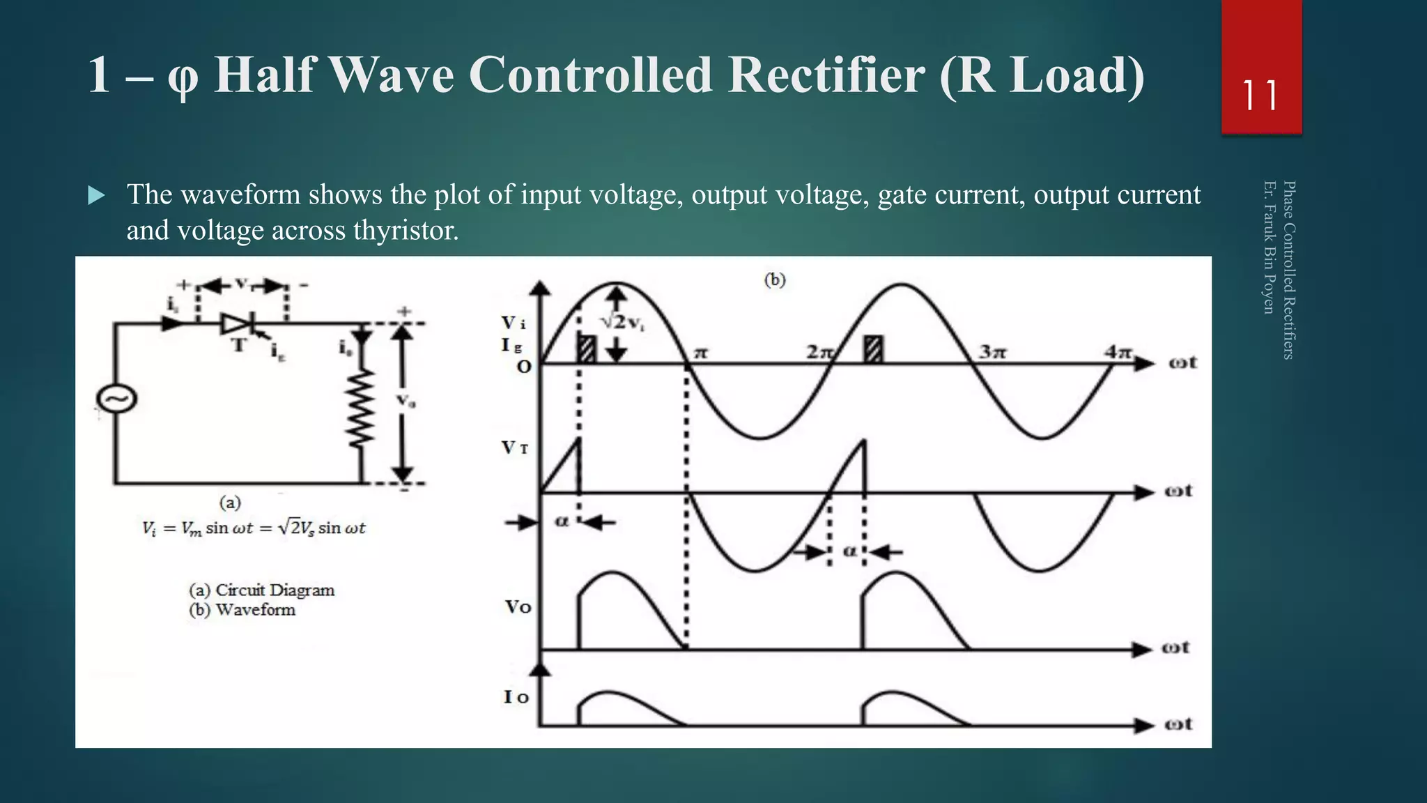 Power electronics Phase Controlled Rectifiers - SCR | PDF