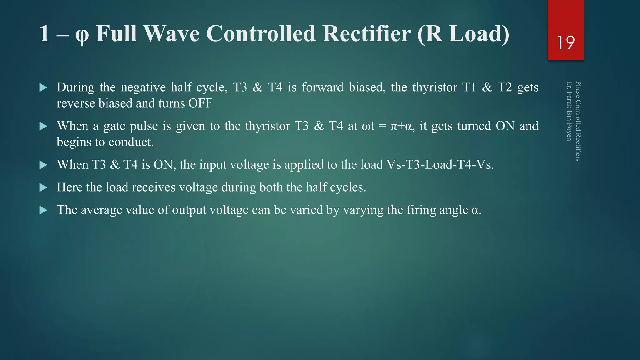 Power electronics Phase Controlled Rectifiers - SCR | PDF