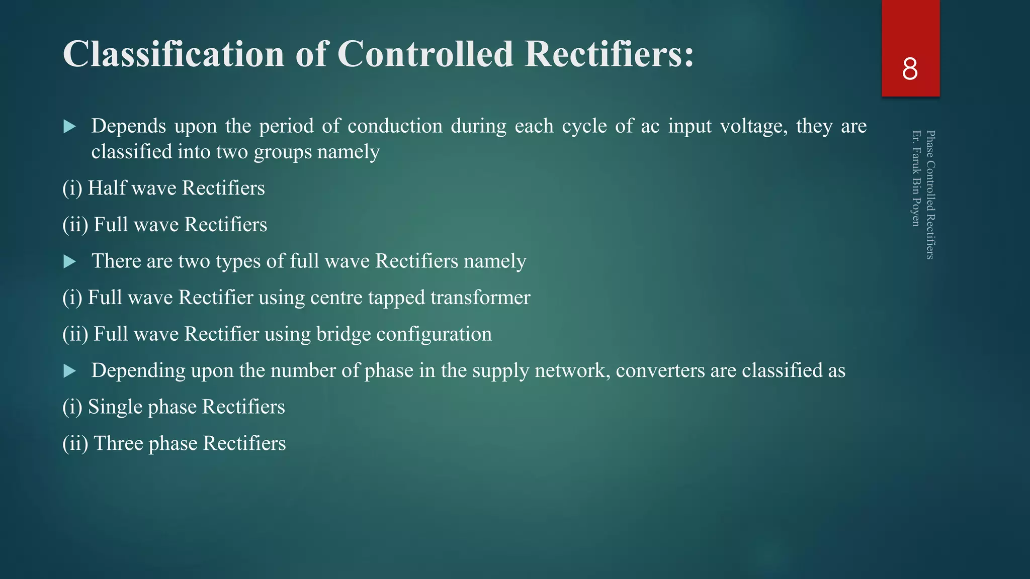 Power electronics Phase Controlled Rectifiers - SCR | PDF