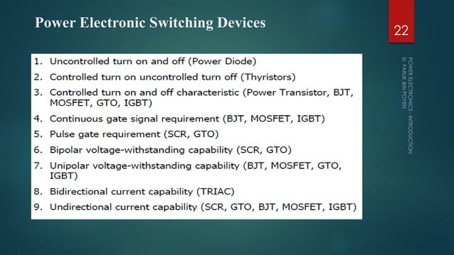 Power electronics Introduction | PPT