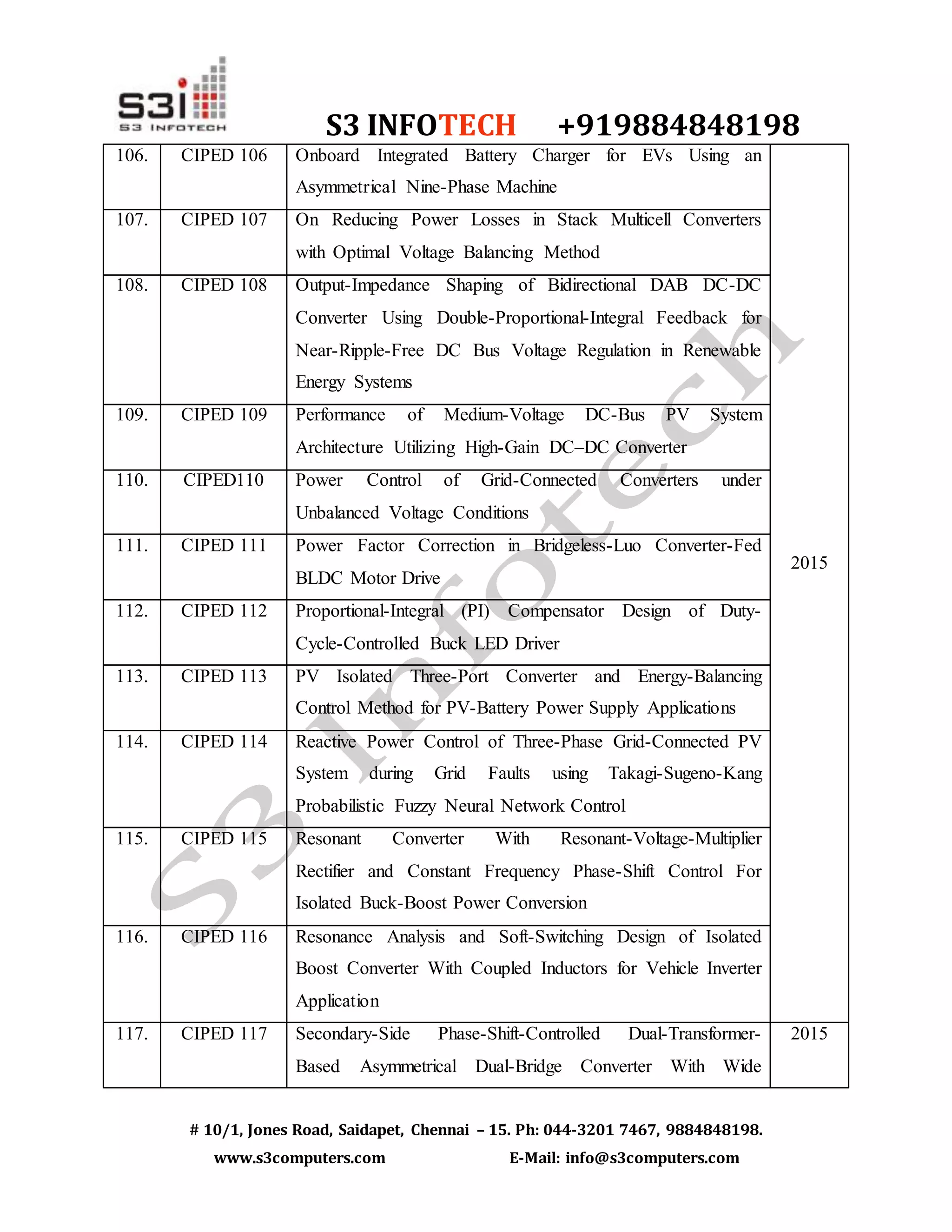 Power electronics ieee 2015 2016 projects list-vel | DOCX