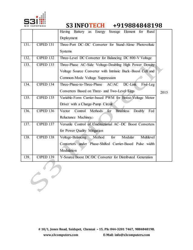 Power electronics ieee 2015 2016 projects list-vel | DOCX