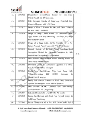 Power electronics ieee 2015 2016 projects list-vel | PDF