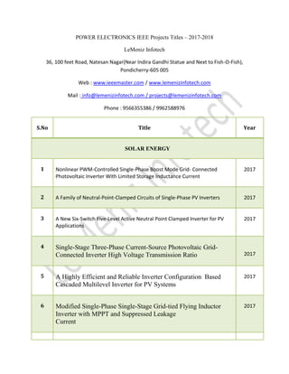 Power electronics ieee projects 2017-2018 | Power electronics ieee ...