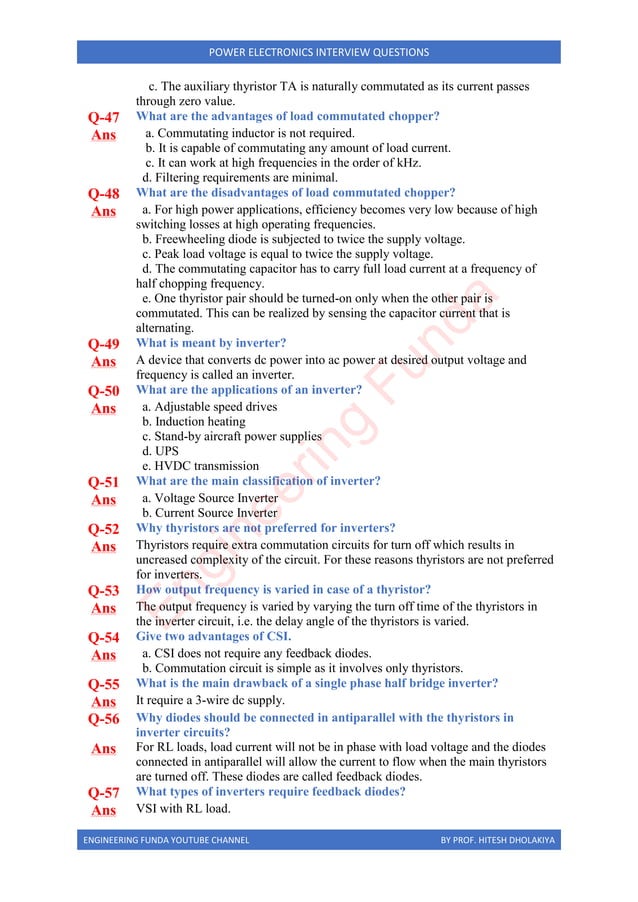Power Electronics Interview Questions power-electronics-interview-questions
