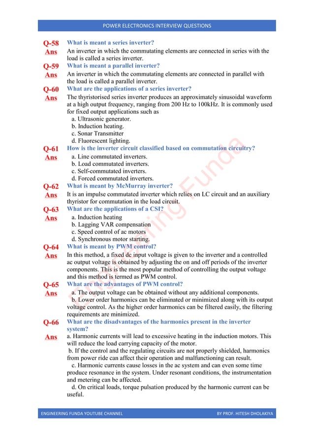 Power Electronics Interview Questions power-electronics-interview-questions