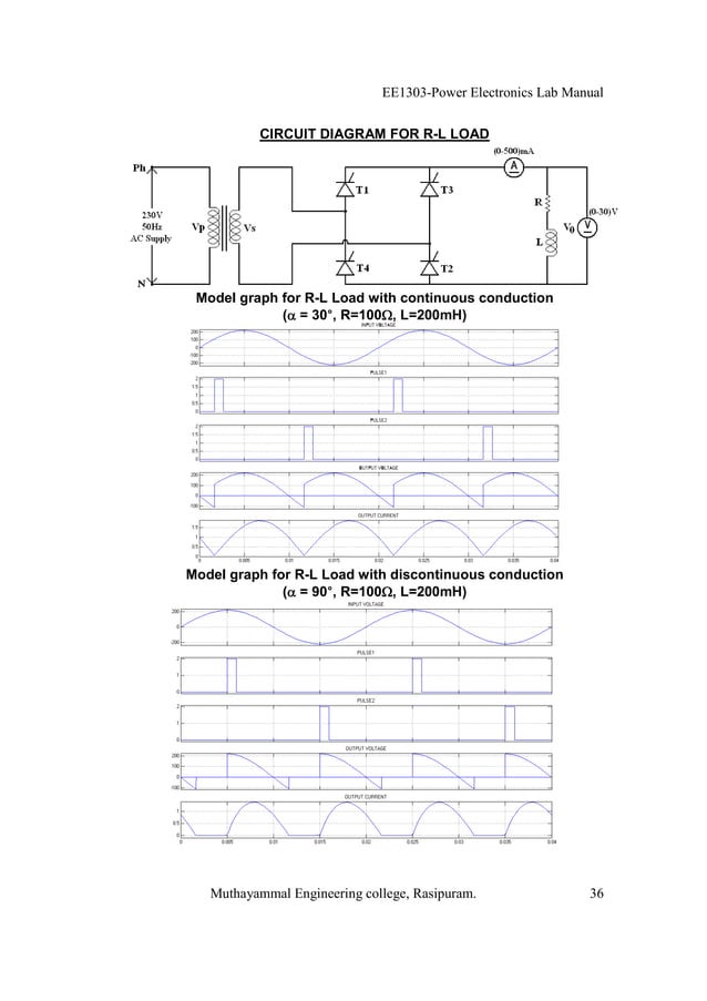 Power Electronics lab manual BE EEE | PDF | Consumer Electronics | Technology & Computing