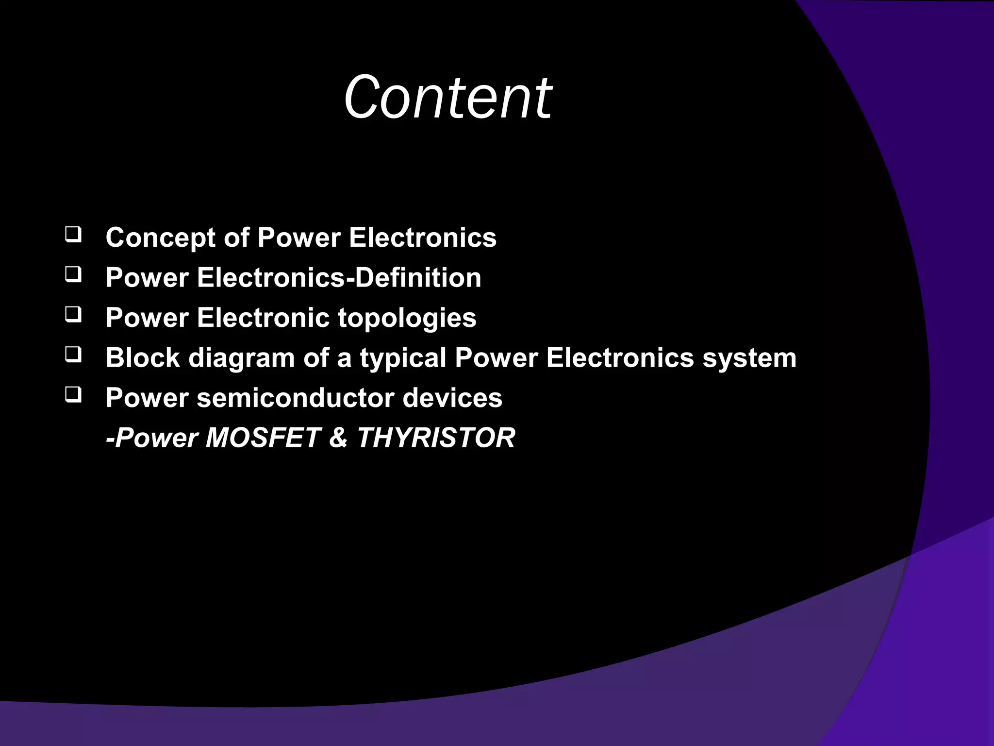 Power electronics & power electronic system | PPT
