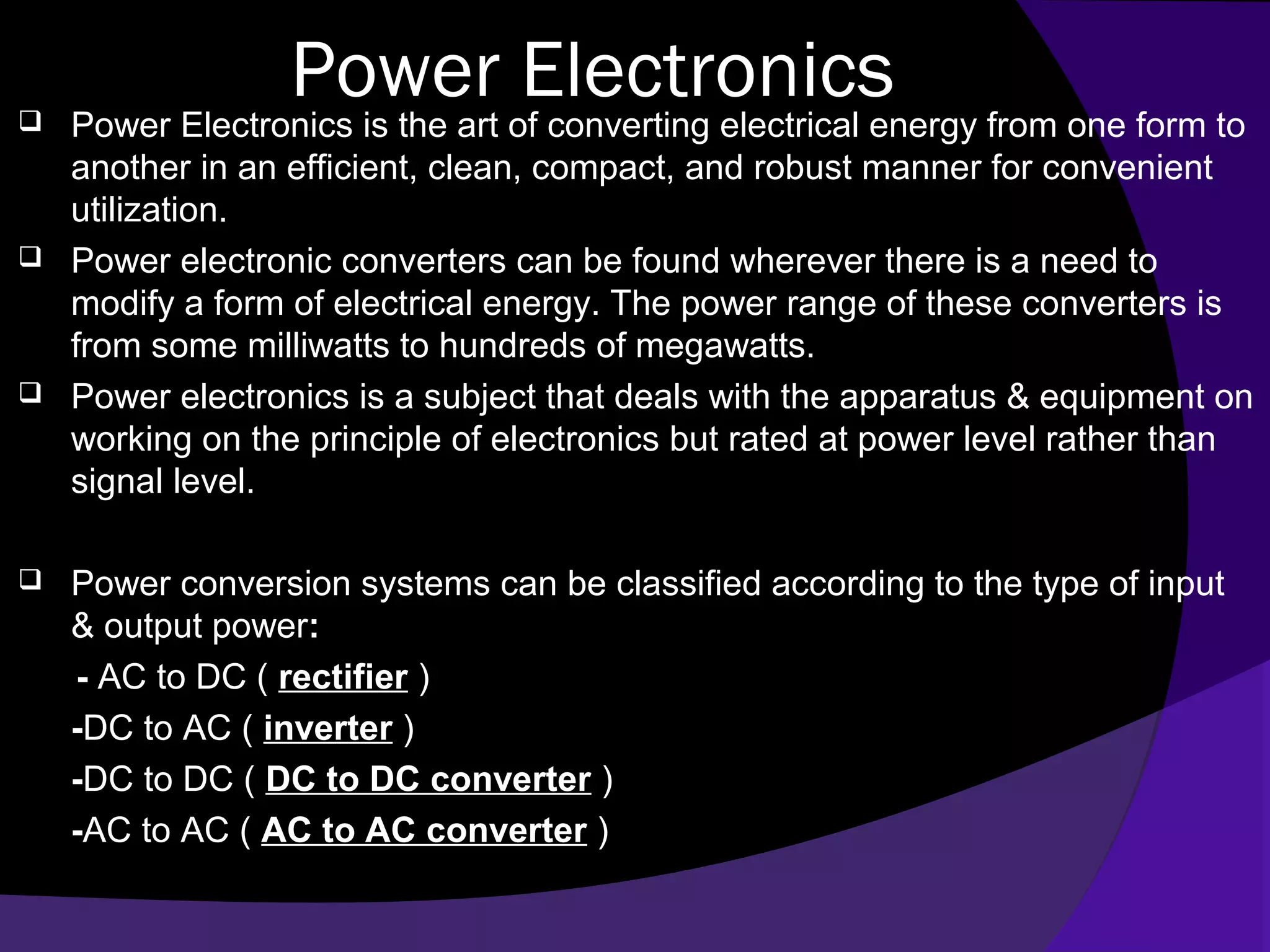 Power electronics & power electronic system | PPT