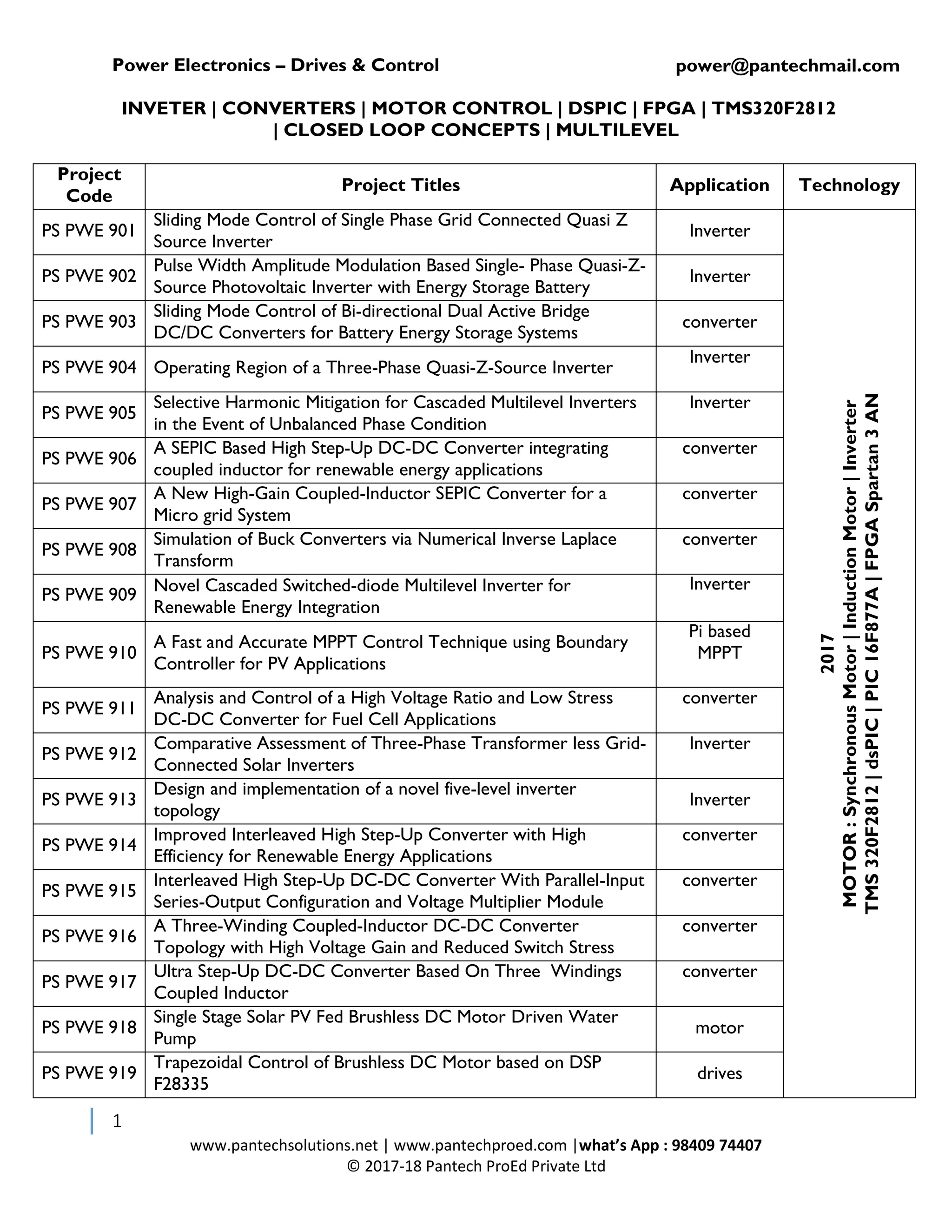 Pantech Power electronics projects 2017 18 | PDF