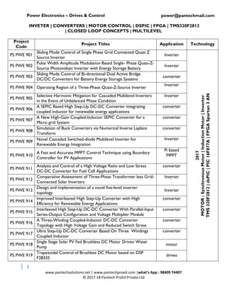 Pantech Power electronics projects 2017 18 | PDF