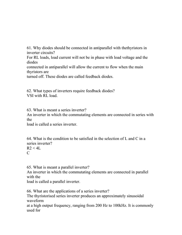 Power electronics question bank | DOC | Consumer Electronics | Technology & Computing