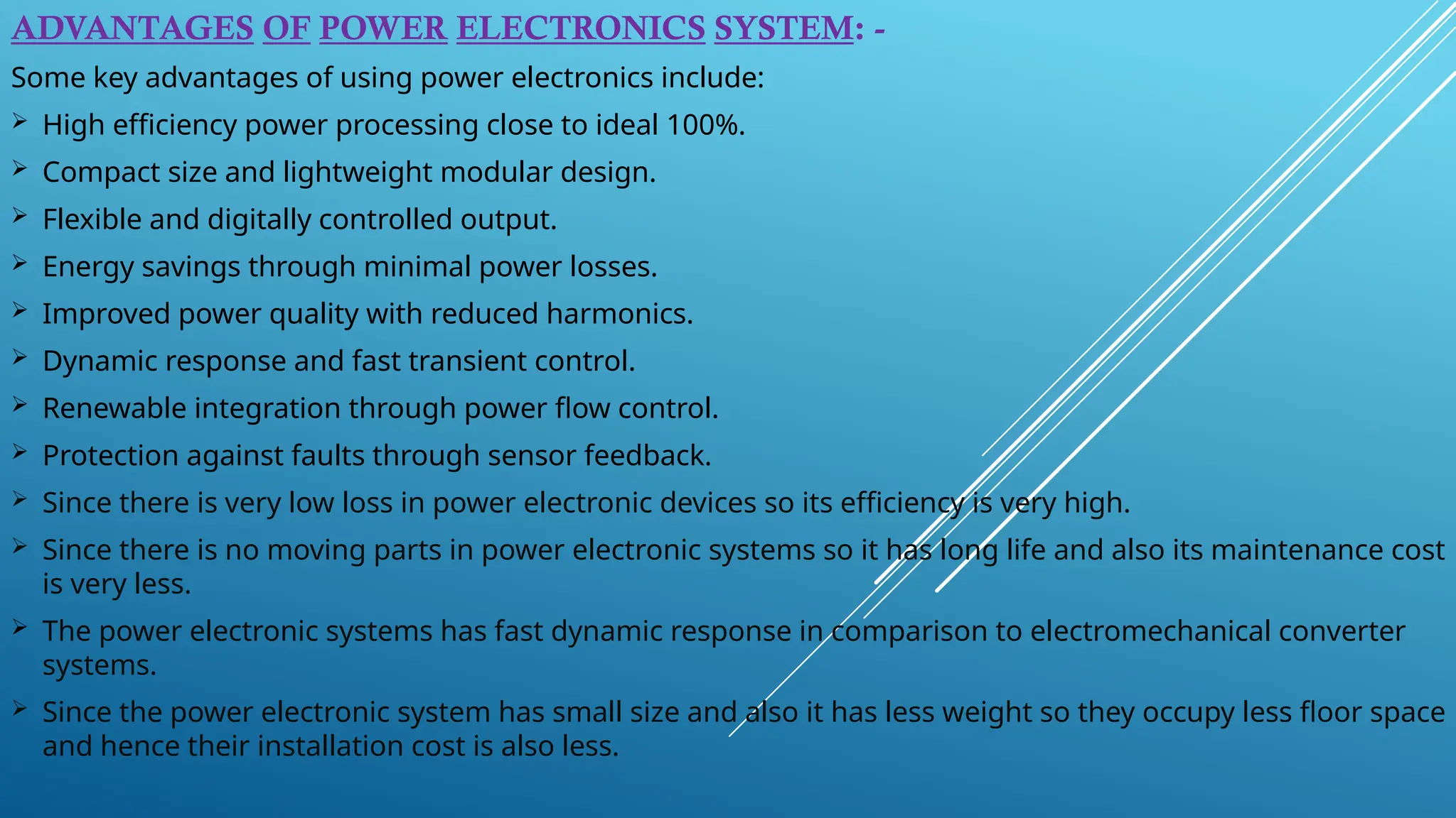 POWER ELECTRONICS Advantages And Disadvantages of Power Electronics.pptx