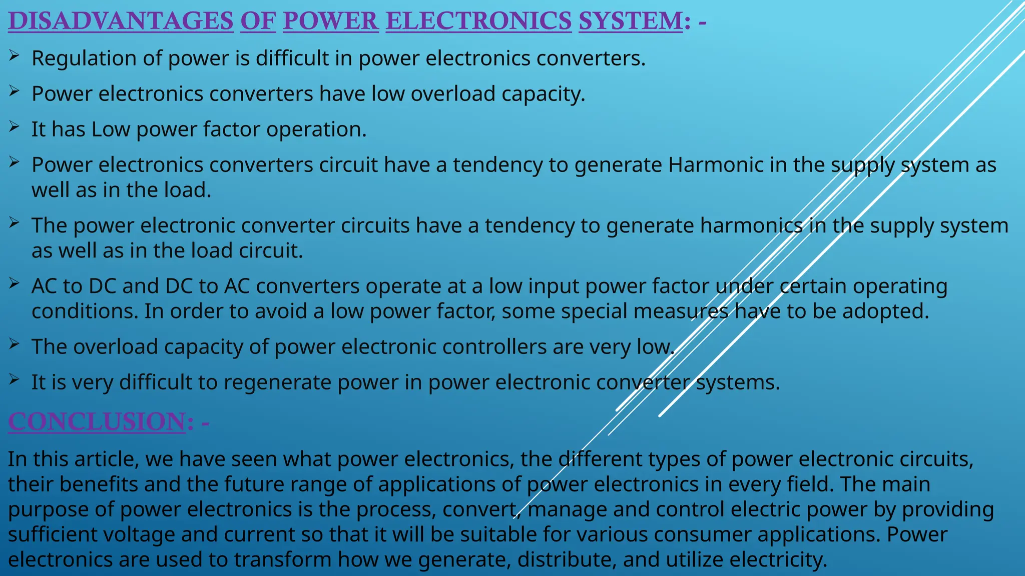 POWER ELECTRONICS Advantages And Disadvantages of Power Electronics.pptx