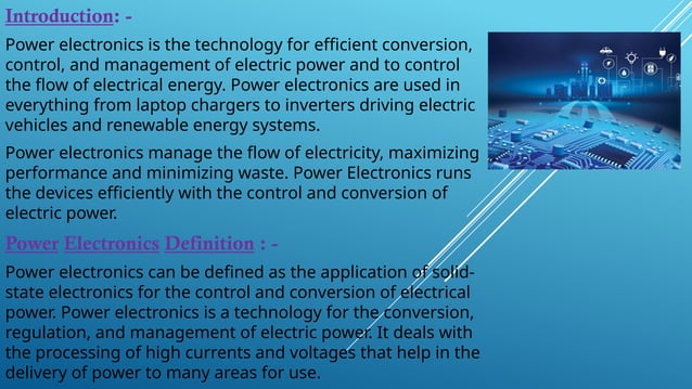 POWER ELECTRONICS Advantages And Disadvantages of Power Electronics ...