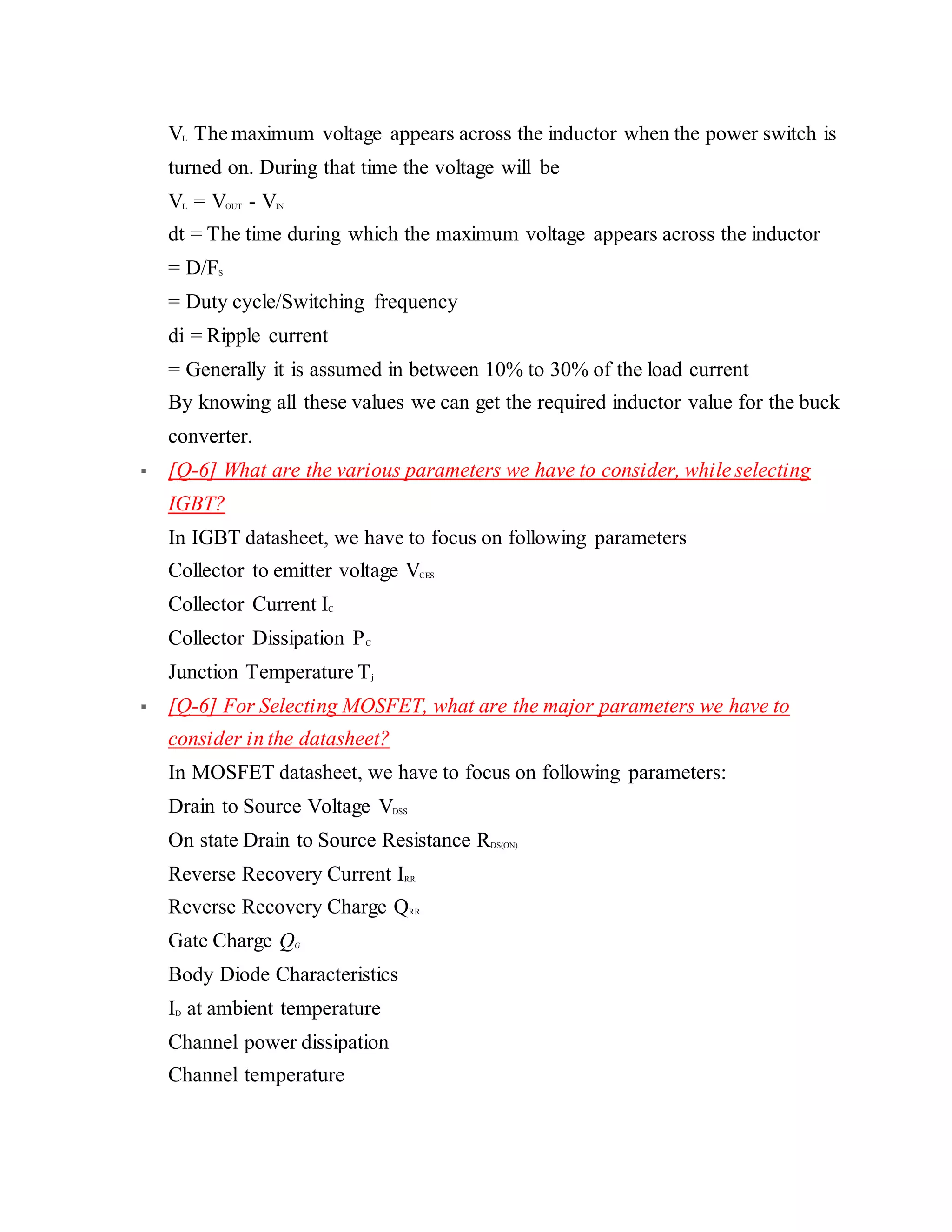INTERVIEW QUESTIONS ON POWER ELECTRONICS BY RAJ | DOCX