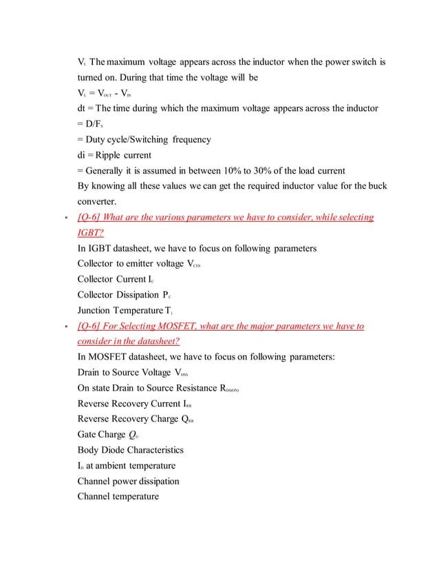 INTERVIEW QUESTIONS ON POWER ELECTRONICS BY RAJ | DOCX | Operating Systems | Computer Software ...