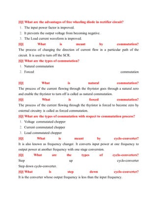 INTERVIEW QUESTIONS ON POWER ELECTRONICS BY RAJ | DOCX