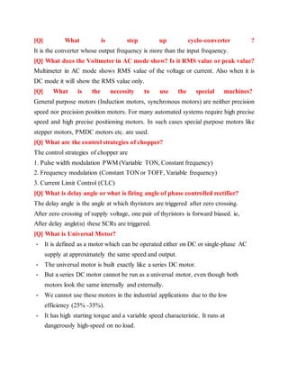 INTERVIEW QUESTIONS ON POWER ELECTRONICS BY RAJ | DOCX