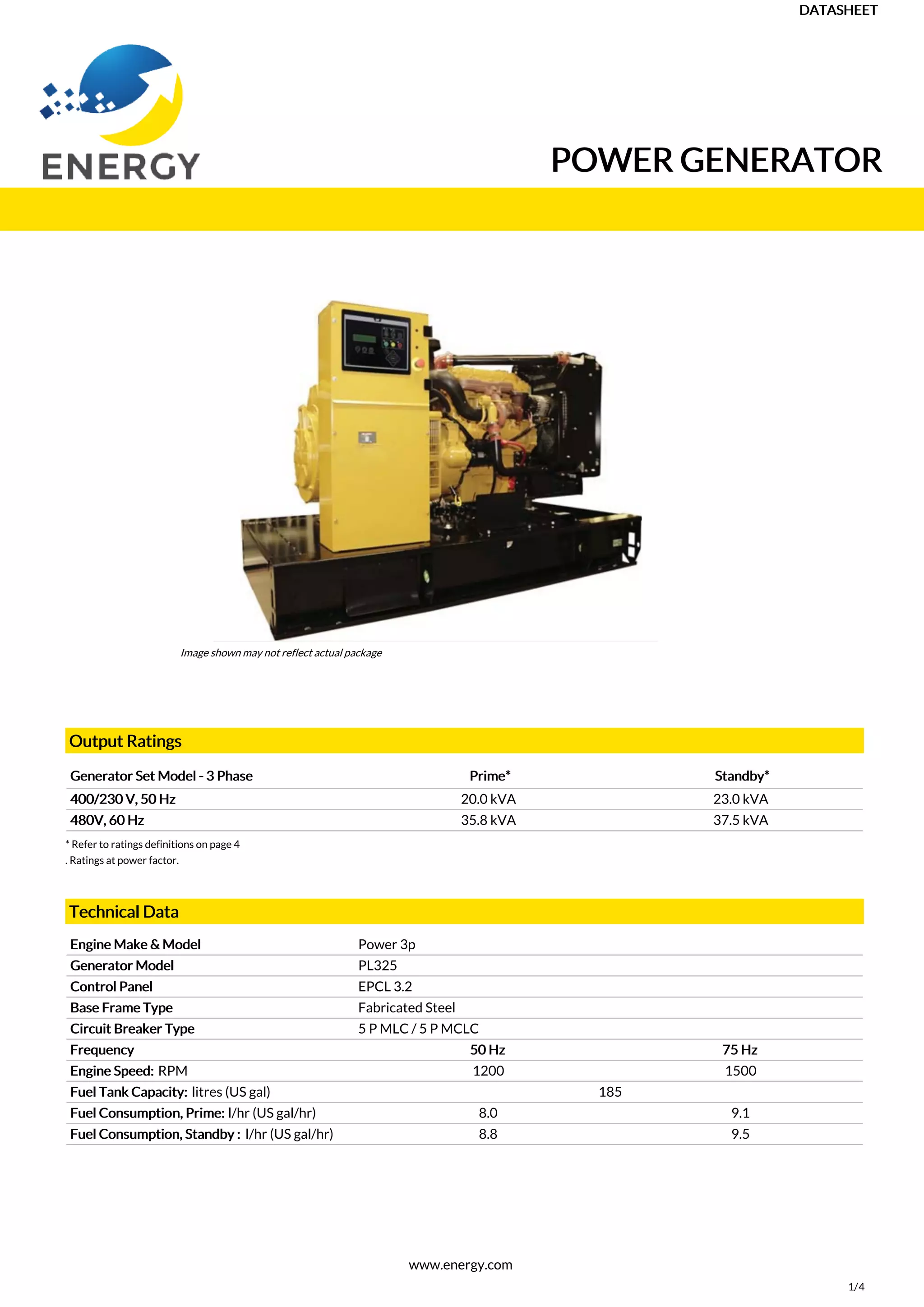 Power Energy Datasheet Template | PDF